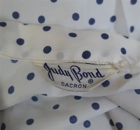 Vintage Judy Bond Polka Dot Blouse 36 Bust 1960s Dacron Dandelion