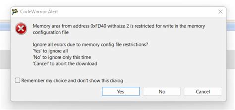 Memory Area From Address 0xfd40 With Size 2 Is Restricted For Write In