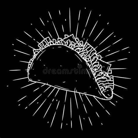 Tacos Traditional Mexican Food Vector Illustration Isolated On A White