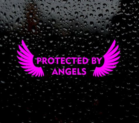 Protected By Angels Decal Laptop Sticker Car Truck Bumper Window Door