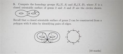 Solved 3 Compute The Homology Groups H X A And H X B