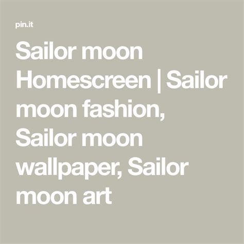 Sailor Moon Homescreen Fashion Wallpaper Art