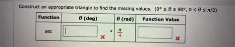 solved construct an appropriate triangle to find the missing
