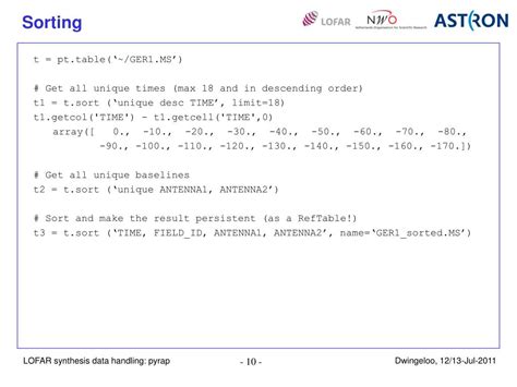 ppt lofar synthesis data handling pyrap powerpoint presentation free