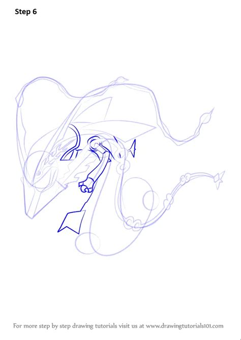 How To Draw Mega Rayquaza From Pokemon Pokemon Step By Step
