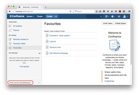 How To Get The New Confluence Dashboard Back An Integrated World