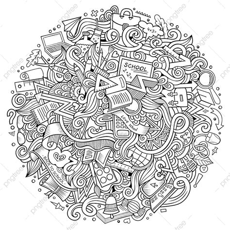 卡通可愛塗鴉手繪學校插畫 設計 音譜線 太多了向量圖案素材免費下載，png，eps和ai素材下載 Pngtree