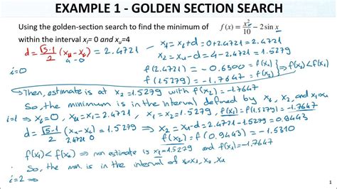 Numerical Methods Lec22 Ch08 1d Optimization3 Example For Golden