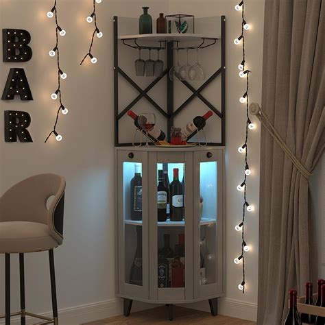 Coco Design Corner Wine Cabinet With Locking Door Lockable
