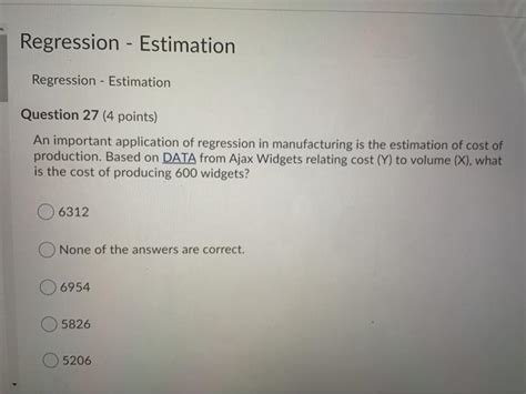 solved regression estimation regression estimation