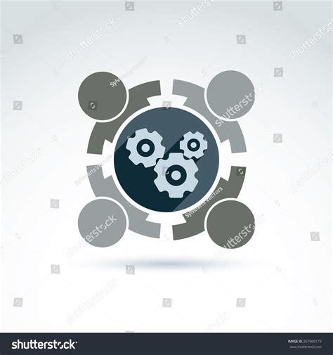 Gears Cogs Teamwork Theme Icon Conceptual Stock Illustration 267969173 Shutterstock