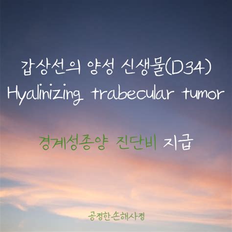 갑상선의 양성 신생물d34 경계성종양 진단비 지급 받은 사례 네이버 블로그