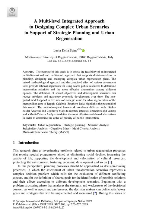 Pdf A Multi Level Integrated Approach To Designing Complex Urban Scenarios In Support Of