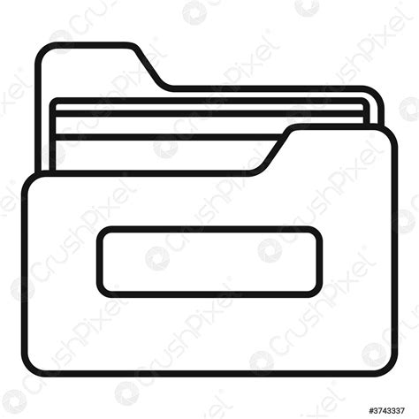 Archive File Folder Icon Outline Style Stock Vector 3743337 Crushpixel