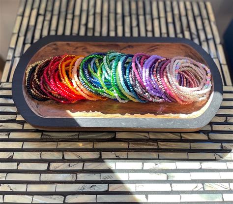 Seed Bead Stackable Stretch Bracelets Handmade Custom Made Etsy