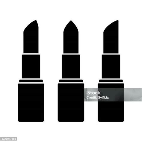 Seperangkat Lipstik Pomade Hitam Terisolasi Di Latar Belakang Putih