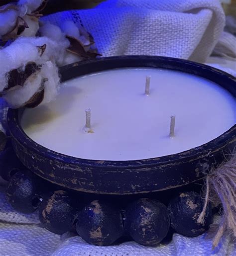 Beadz Bowl Candle Charcoal Black River Chic Designs