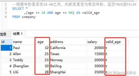 gaussdb sql基础语法示例 boolean表达式 布尔数据类型sql怎么写 csdn博客