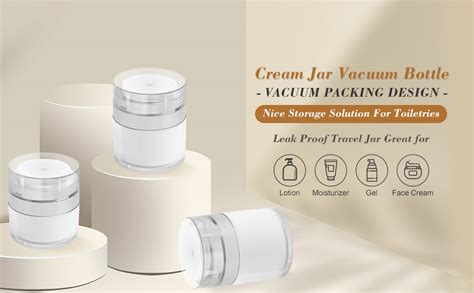 Hotut Cream Jar Vacuum Bottle 15ml Airless Pump Bottle Refillable