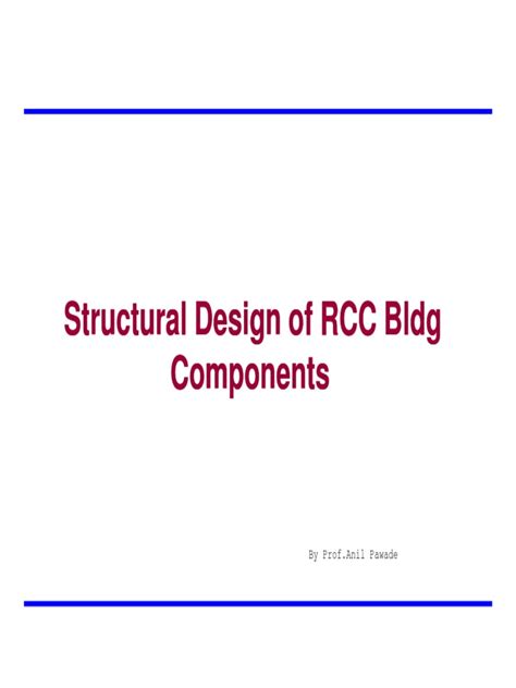 Rcc Structural Design Components Pdf Beam Structure Bending