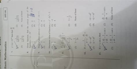 Slope Of Give 10 Maximum Value Of Function Yx3−5x22 Filo