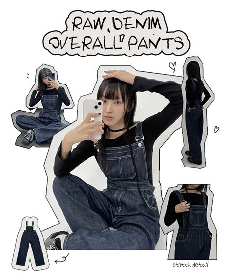 이염x 생지 데님 오버롤 멜빵 팬츠 에이블리