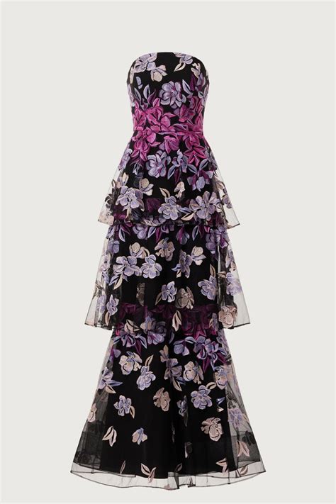 Tiered Strapless Gown By Marchesa Notte Rent The Runway