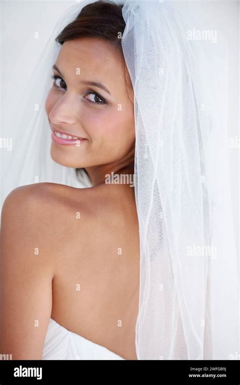 Wedding Bride And Portrait With Veil Makeup And Fashion For