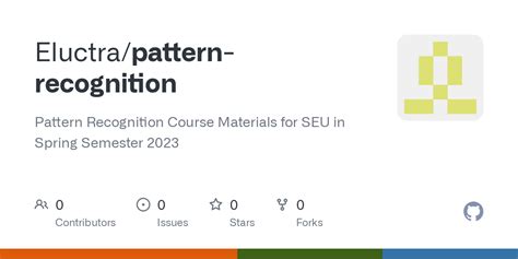 Github Eluctrapattern Recognition Pattern Recognition Course