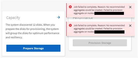 Cannot Provision Aggregate In Ontap System Manager With Newly Deployed