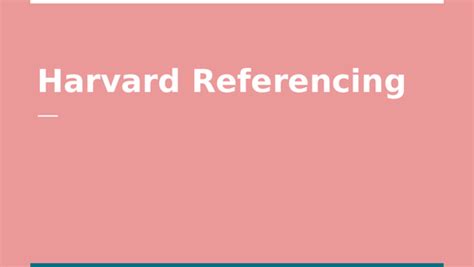 Harvard Referencing Teaching Resources