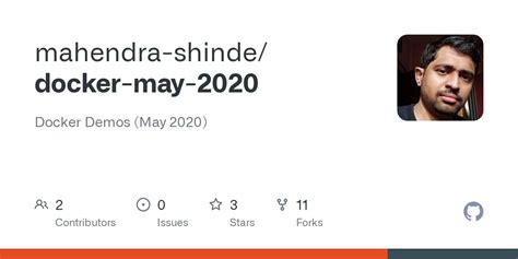 GitHub Mahendra Shinde Docker May 2020 Docker Demos May 2020