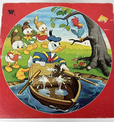 Disneys Huey Dewey And Louie Donald Duck 125 Pc Round Vtg Puzzle Whitman