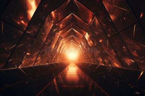 a dynamic shot of a 3d geometric tunnel with kaleidoscopic visual