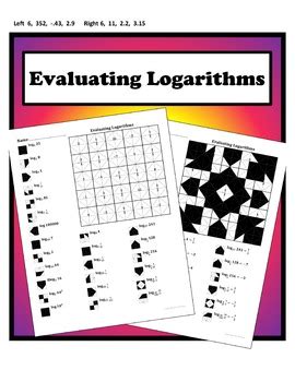 Evaluating Logarithms Color Worksheet By Aric Thomas TPT