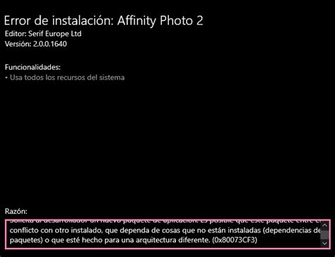 can t install any of the v2 software r affinity