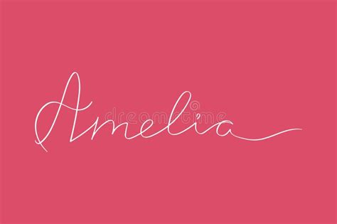 Female Name Amelia Girlâ€™s Name Handwritten Lettering Calligraphy