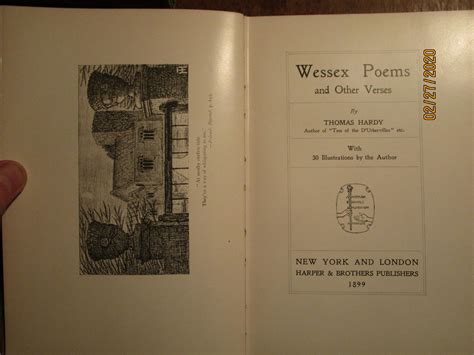 Wessex Poems And Other Verses By Thomas Hardy Very Good Hardcover