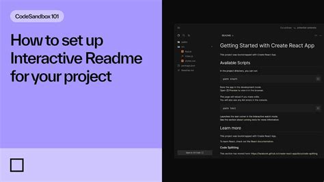 How To Set Up Interactive Readme For Your Project Codesandbox
