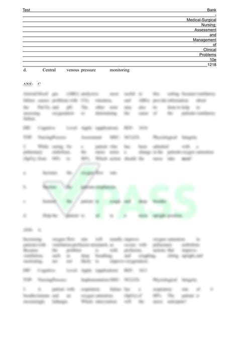 Solution Test Bank For Medical Surgical Nursing 10th Edition By Ignatavicius Workman Rebar