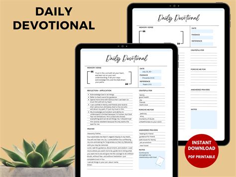 Daily Devotional Journal Template Etsy