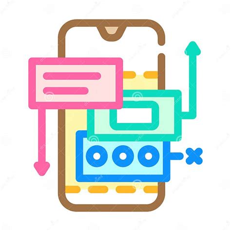 hierarchy ux ui design color icon vector illustration stock