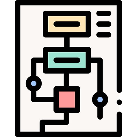 Flowchart Detailed Rounded Lineal Color Icon