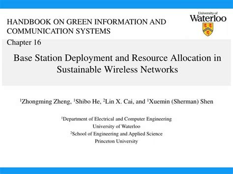Ppt Base Station Deployment And Resource Allocation In Sustainable Wireless Networks