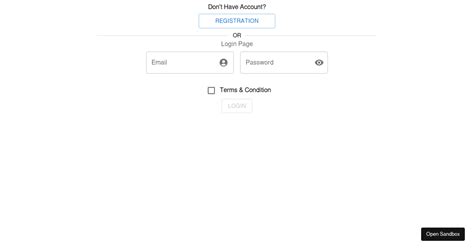 Registration Login Codesandbox