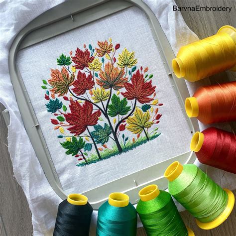 Fall Embroidery Designs Autumn Leaves Embroidery Designs For Machine