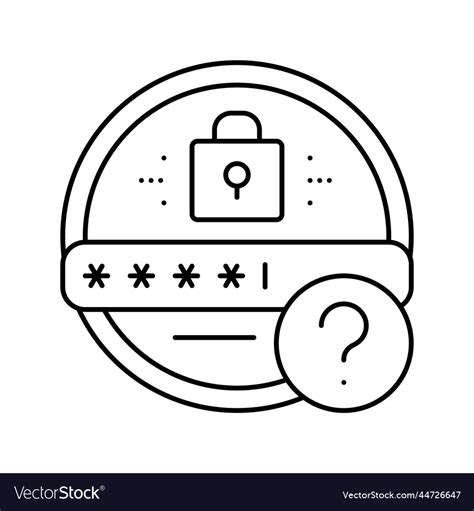 Forgot Password Line Icon Royalty Free Vector Image