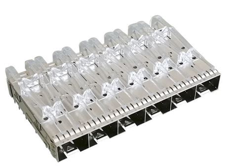 Press Fit Sfp Socket Sfp Cage Connector 1x6 Multiple Port With Emi