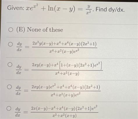 Solved ₁ Differentiate Arcsin 0 1 O Xy O Yx O E
