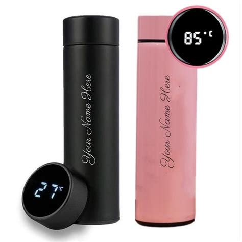 Customized Led Smart Water Bottle Digital Thermos 17oz With